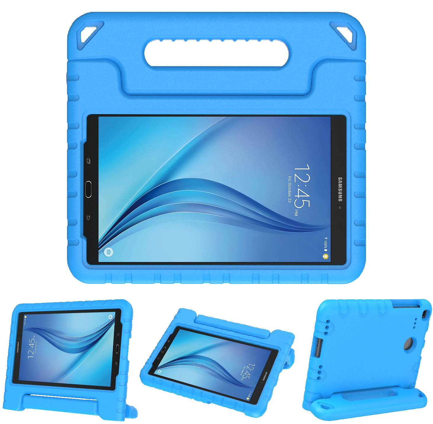 BMOUO Kids Case for Samsung Galaxy Tab E 8.0 inch - EVA Shockproof Case Light Weight Kids Case Super Protection Cover Handle Stand Case for Kids Children for Samsung Galaxy TabE 8-inch Tablet - Blue