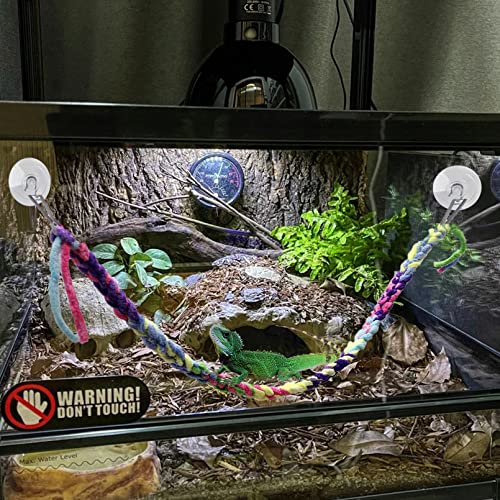 BNOSDM 4 Pcs Reptile Vines Snake Habitat Climbing Decor with 8 Suction Cups Lizard Terrarium Tank Accessories for Gecko Bearded Dragon Gecko Iguana Tree Frog Chameleon