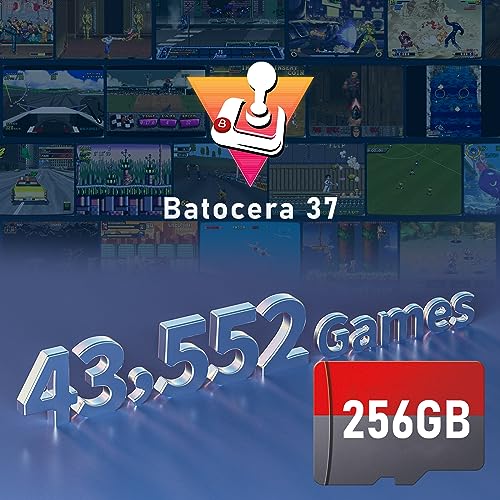 Emulator Console 256GB Micro S D Card Built-in 43,552 Retro Games, Batocera Game System for Steam Deck, Retro Game Boot Expansion Upgrade, Retro Game Console Compatible with MAME/Atari/Sega/PS3 etc