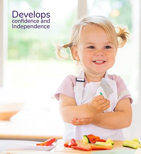 Doddl Food Knife for Children, Toddlers or Babies 12 Months + | Promotes Self Feeding Helping Your Child to Use Silverware Utensils in The Right Way (Lime Green)