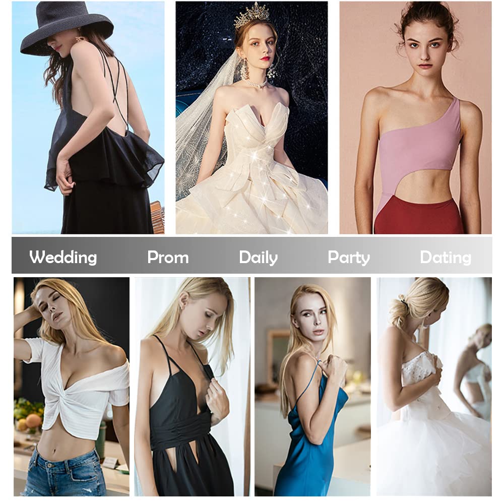 Adhesive Bra Push Up Strapless Invisible Sticky Bra Reusable Backless Silicone Bra for Women Cream