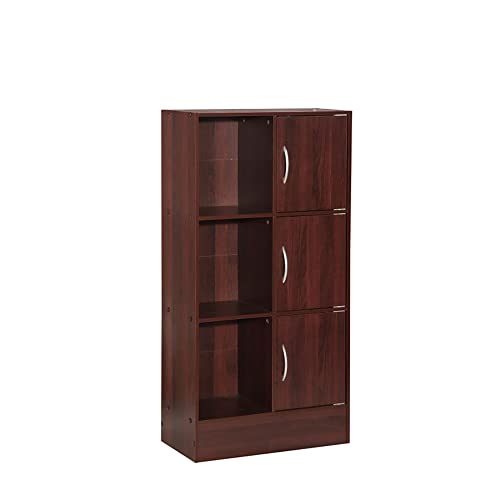 Contemporary Home Living 47" Mahogany Brown Multipurpose Bookcase with Doors