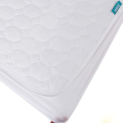 Crib Mattress Protector 2 Pack Pad Waterproof, Quilted Crib Mattress Cover Sheets Fitted, Absorbent & Noiseless Toddler Mattress Protector Fit Baby Toddler Bed Mattress Pad (Standard Size 52β x 28β)