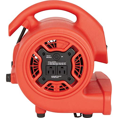 Ironton 1/8 HP Mini Air Mover/Dryer with Built-in Outlet - 500 CFM