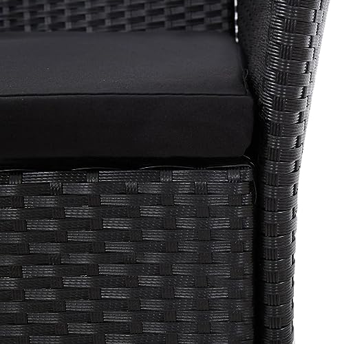 Camerina 9 Piece Patio Dining Set Outdoor Dining Table Set Patio Table and Chairs Set Outdoor Patio Dining Set Poly Rattan Black 45976