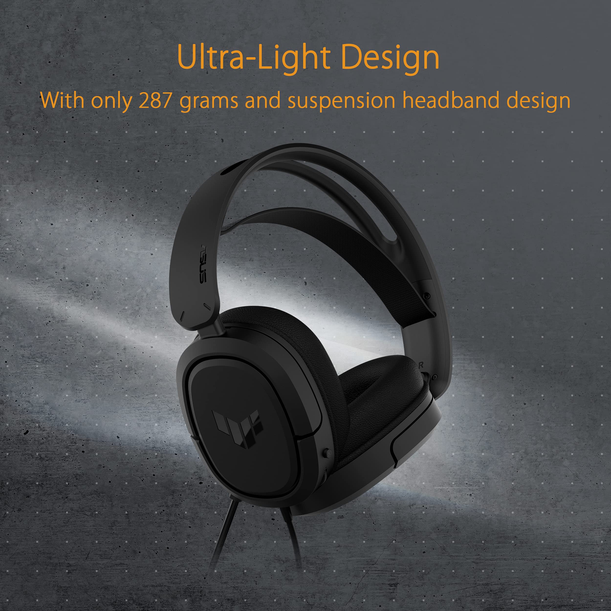 ASUS TUF Gaming H1 Wired Headset | Discord Certified Mic, 7.1 Surround Sound, 40mm Drivers, 3.5mm, Lightweight, for PC, Switch, PS4, PS5, Xbox One, Xbox Series X | S, and Mobile Devices โ Black