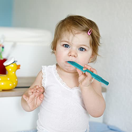 Fu Store Hollow Teether Tube, 6 Pack Chew Straw Toy for Infant Toddlers Silicone Tubes Teething Toys for Babies 3-12 Months BPA Free/Freezable/Dishwasher and Refrigerator Safe