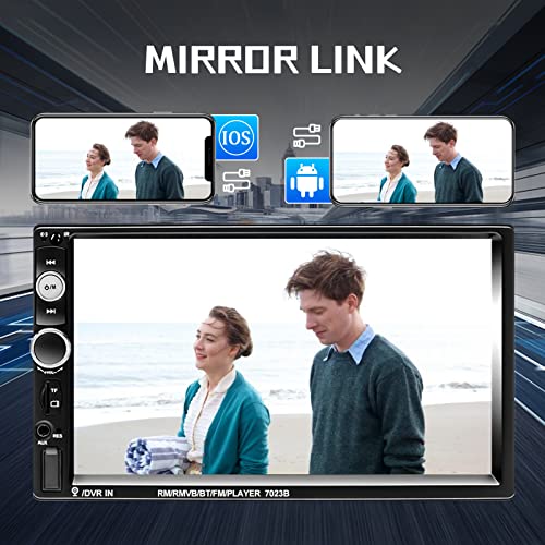 Camecho Car Stereo 2 Din Car Radio 7" MP5 Player with HD Touch Screen Digital Display Bluetooth Multimedia Support USB SD FM Aux-in Double Din Autoradio Mobile Phone Mirror Link with Backup Camera