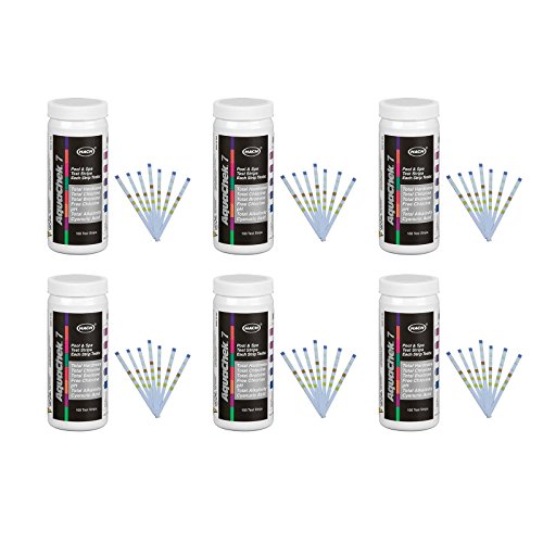 AquaChek 600 551236 7 in 1 Silver Swimming Pool/Spa Chlorine/pH Test Strips