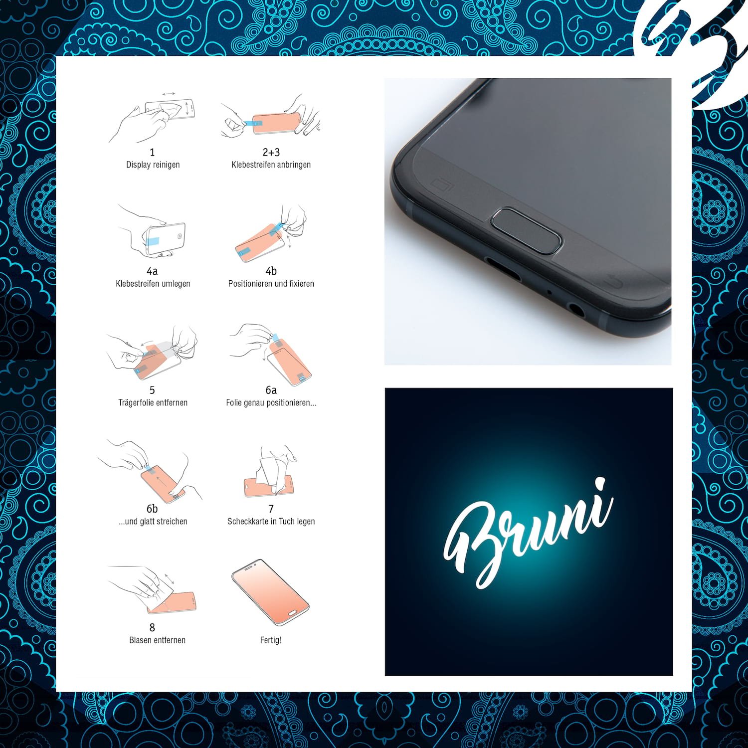 Bruni Screen Protector compatible with Sony PlayStation 4 PS4 Protector Film, crystal clear Protective Film (Set of 2)