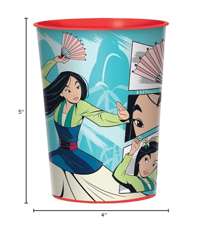 amscan Mulan Birthday Party Supplies Decoration Bundle includes Reusable Plastic Cups - 12 Count