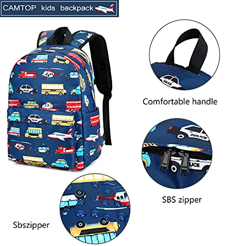 CAMTOP Backpack for Kids Boys Preschool Backpack with Lunch Box Toddler Kindergarten School Bookbag Set (Y0065-2 Navy Blue)