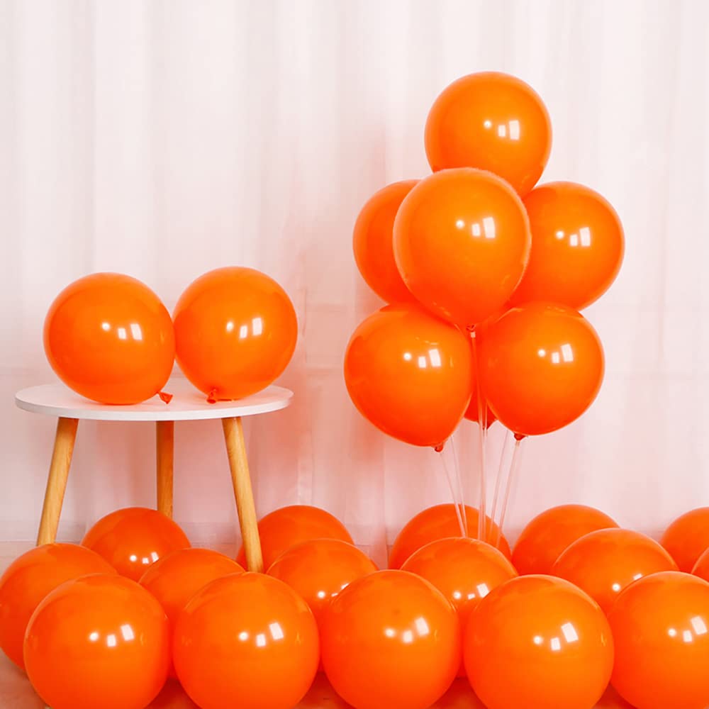 GBSAWER Orange Balloons 100 Pack 12 Inch Orange Latex Party Balloons for Birthday Kid 's Baby Shower Wedding Anniversary Bachelorette Halloween Graduation Decoration