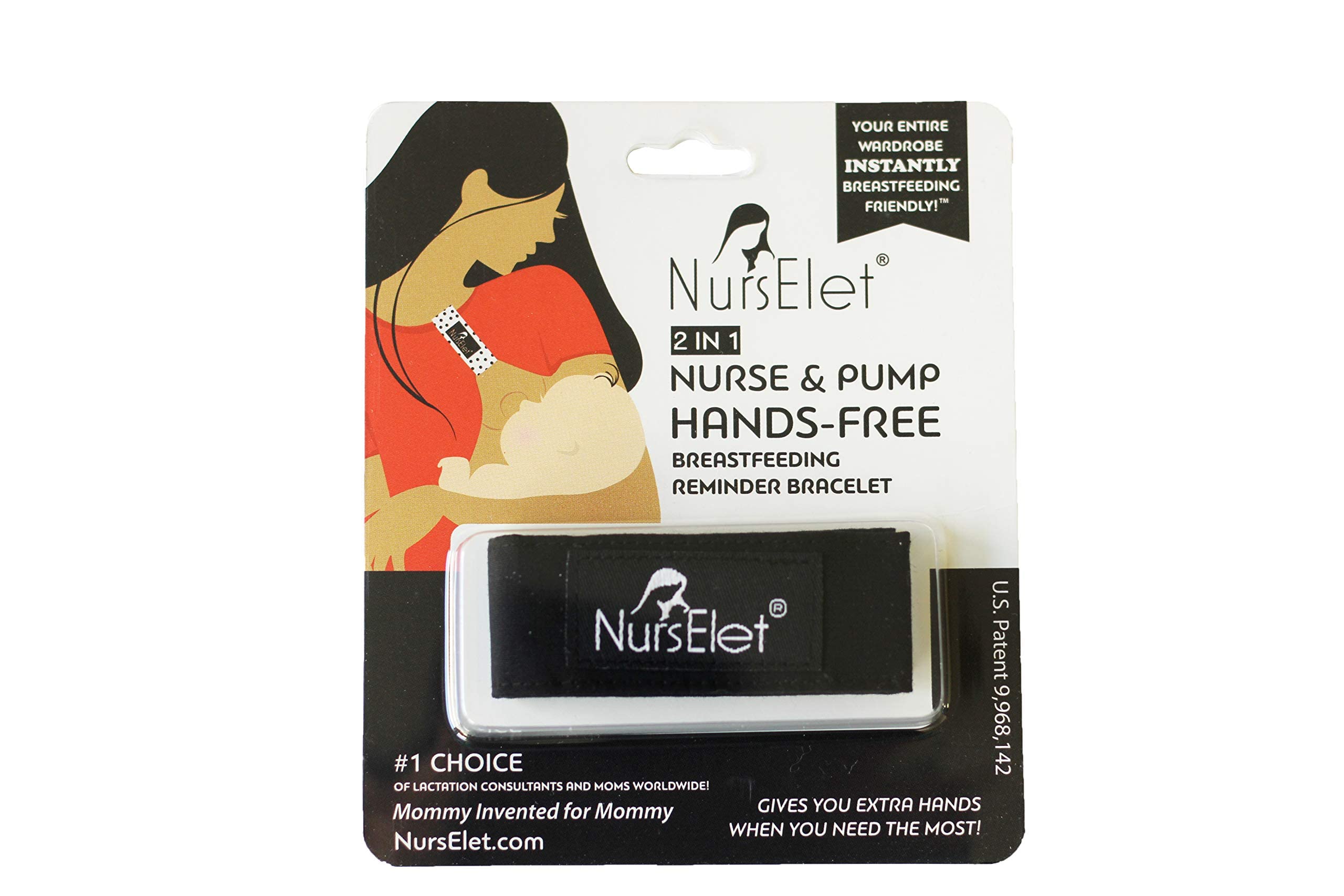 NursElet Nursing Bracelet, Hands-Free Shirt Holder Becomes Your Reminder Bracelet, Multifunctional, Pumping Mom Essential, Breastfeeding Helper, Must Have Baby Product