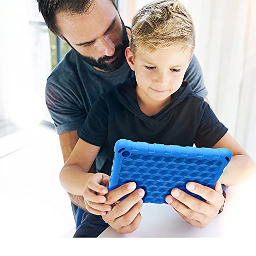 All-New Amazon Kindle Fire HD 10 Tablet Case & Fire HD 10 Plus Case(11th Generation, 2021 Release), DJ&RPPQ [Adult & Kids Friendly] Light Weight Shock Proof Back Cover for Fire HD 10.1" Tablets, Blue