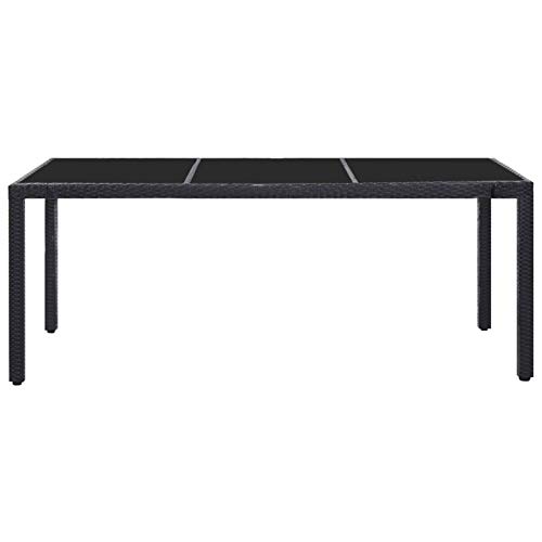 Camerina 9 Piece Patio Dining Set Outdoor Dining Table Set Patio Table and Chairs Set Outdoor Patio Dining Set Poly Rattan Black 45976