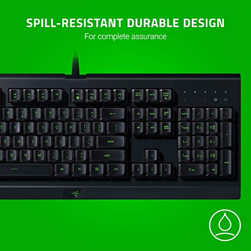 Razer Cynosa Lite Essential Gaming Keyboard (Fully Programmable, RGB Chroma Lighting, Gaming Grade Keys, 10 Key Roll-Over, Spill Resistant) US Layout|Black