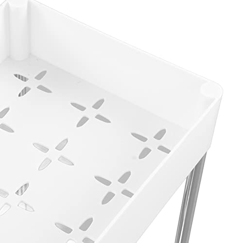 ASHATA Under Sink, Sliding Cabinet Basket, 2 Tier Storage Under Cabinet Bathroom Under Sink Organizers, for Cabinet Sliding Drawers Countertop Pantry Kitchen (White)