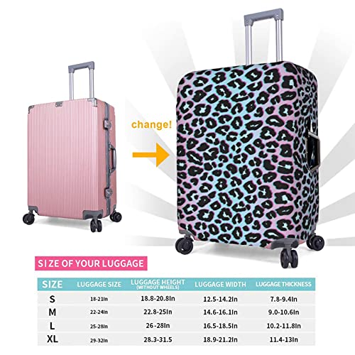 Neon Leopard Grain Luggage Cover Elastic Washable Stretch Suitcase Protector Anti-Scratch Travel Suitcase Cover for Kid and Adult XL (29-32 inch suitcase)