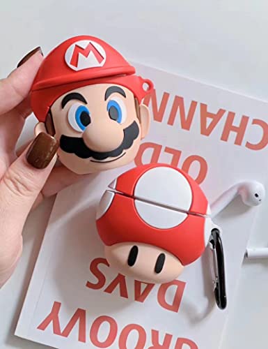 Cartoon Case Compatible with Apple AirPods Pro Anime, Fun Cute Kawaii Protective Case Anti-Fall Headphone Case for Airpod Pro Case Cover (AirPods Pro, Mushroom)
