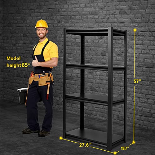 Raybee Garage Shelving Heavy Duty Shelving Unit Metal Storage Shelves for Storage Load 1640LBS 4-Tier Adjustable Garage Storage Shelves Pantry Basement 57" H x 27.6" L x 13.7" D