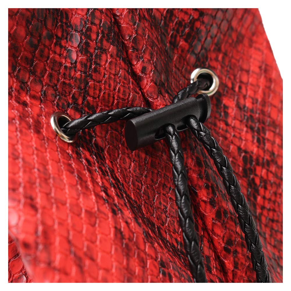 Grinning Gargoyle β Massive Dice Bag with 7 Pockets - 500 Die Capacity Die Pouch with 7 Pockets β Deluxe Dragon Skin Design with Eye (Red)