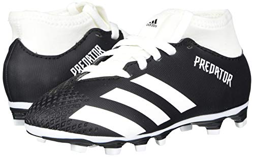 adidas boys Firm Ground Predator 20.4 Soccer Shoe, Black/White/Black, 1.5 Little Kid US