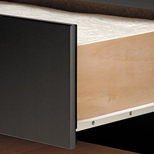 Prepac Captain's Platform Storage Bed with 6 Drawers, Twin, Black & Twin Bookcase Headboard, Black