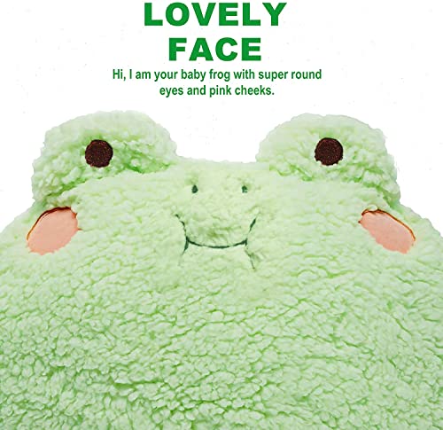 Onsoyours Frog Plush Pillow, Super Soft Frog Stuffed Animal, Adorable Plush Frog Cuddle Cushion Pillow for Kids
