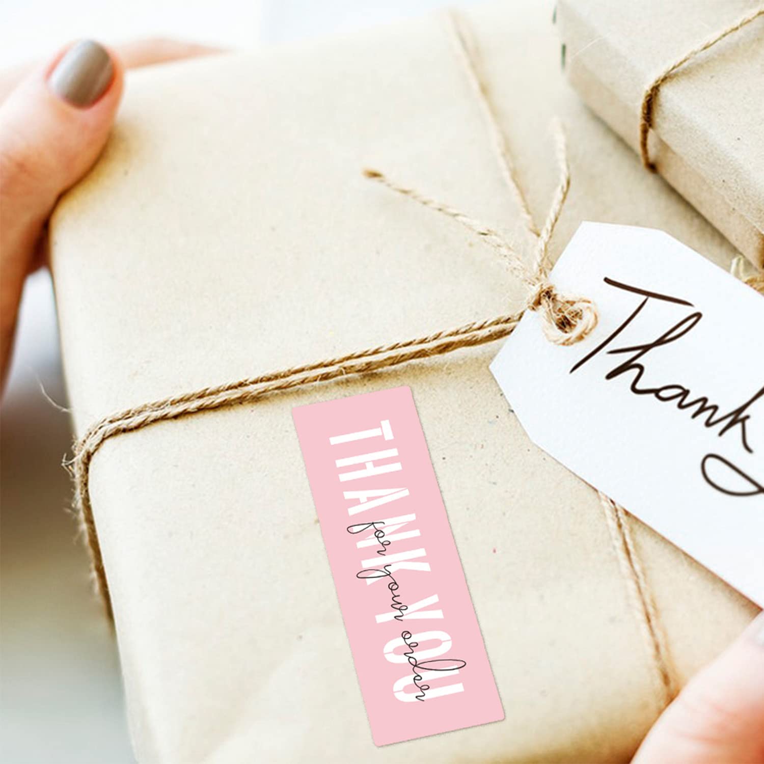 480pcs (1"x 3") Thank You Stickers Pink for Business, Rectangle Labels Online Retailers, Boutiques, Shops to Use on Bags, Boxes and Envelope.