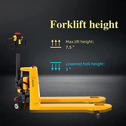 Aequanta Electric Pallet Truck Lithium Battery Mini Type Jack 48''x27'' Fork 3300lbs Capacity and Double Scissor Hydraulic Mobile Lift Table 59" Lifting Height 1760lbs Capacity