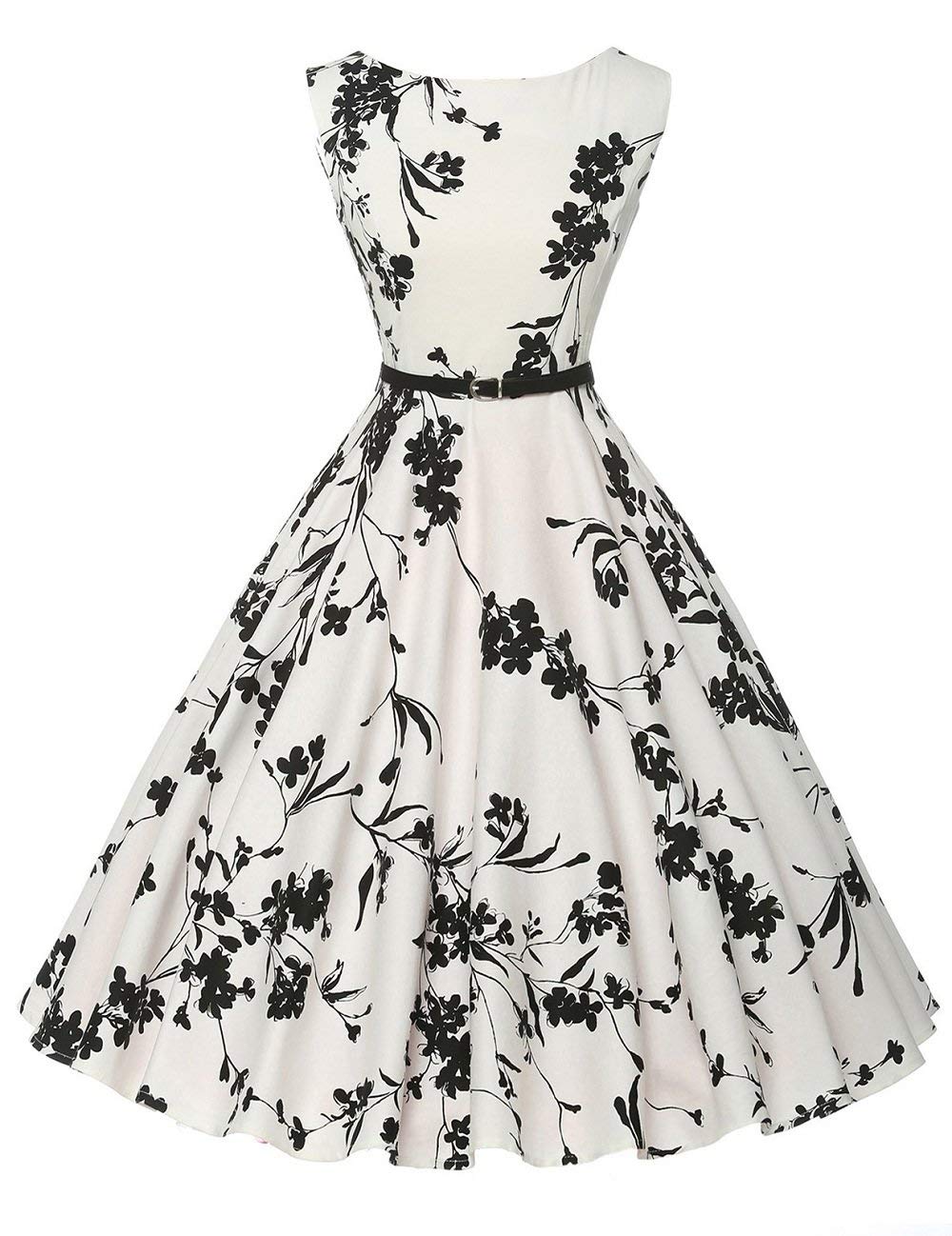 50's Vintage Pin-up Dresses Fit and Flare Sleeveless Size M F-11