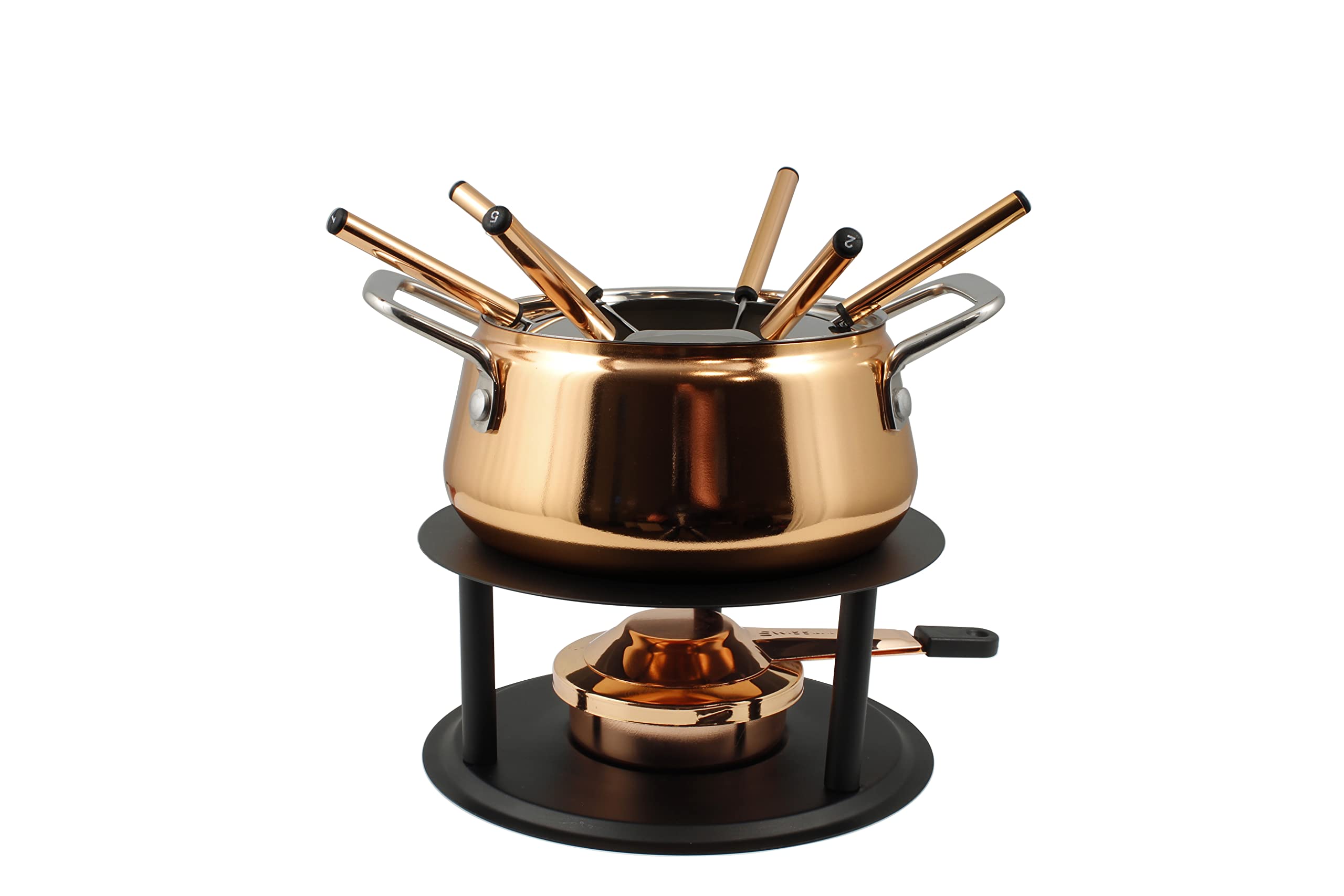 Swissmar Peak 10-Piece Copper Plated Stainless Steel Fondue Set
