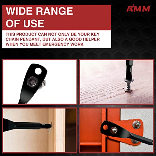 AMM 4 in 1 Portable Keychain Screwdriver(Black) Gifts for Men,Multiple functionality-Phillips, slotted screwdriver and two hex wrenches,Give key chain gifts to family or friends
