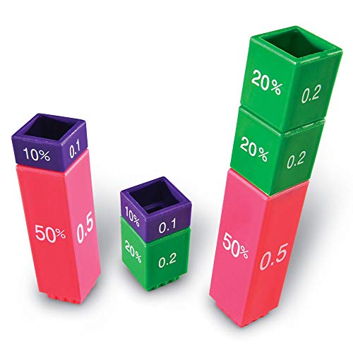 Learning Resources Fraction Tower Equivalency Cubes - 51 Pieces, Ages 6+ Math Learning Toys for Kids, Math Classroom and Homeschool Accessories, Fractions Learning for Kids,Back to School Supplies