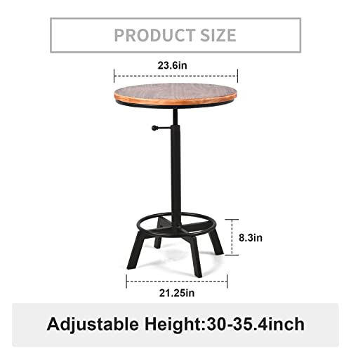 BOKKOLIK Farmhouse 3 Pieces Bar Table Set with Chairs for Kitchen Pub Coffee Shop Industrial Bistro Table and Bar Stools Dining Room