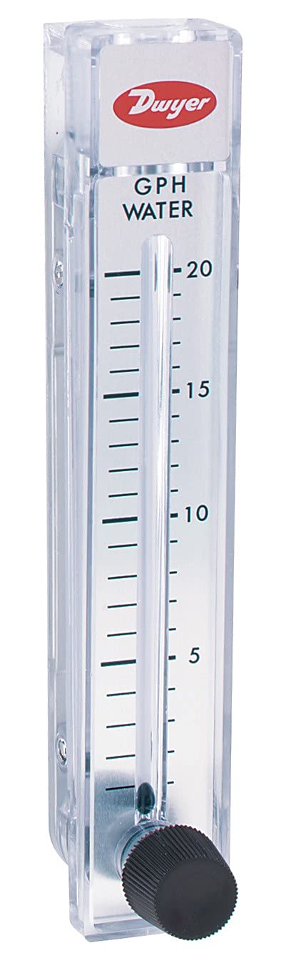 Dwyer® Rate-Master® Flowmeter, RMB-49-SSV, 5% Acc, .5-5 SCFH air, SS Valve, PC Body