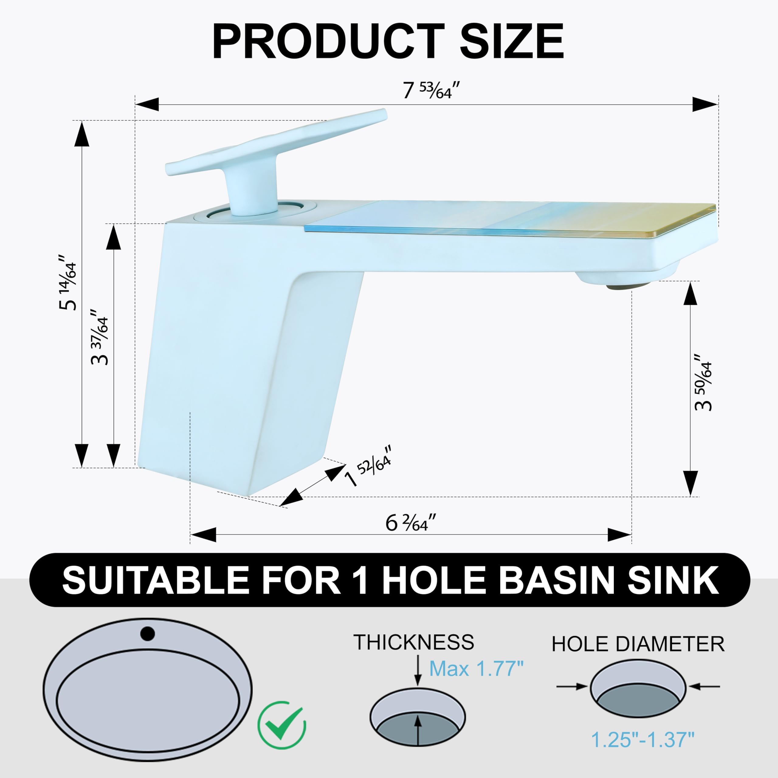 Bathroom Faucet for Sink 1 Hole,Blue Modern One-Handle Single Hole Bathroom Faucet,Brass Sink Vanity Faucets with Supply Hoses for RV Lavatory Restroom