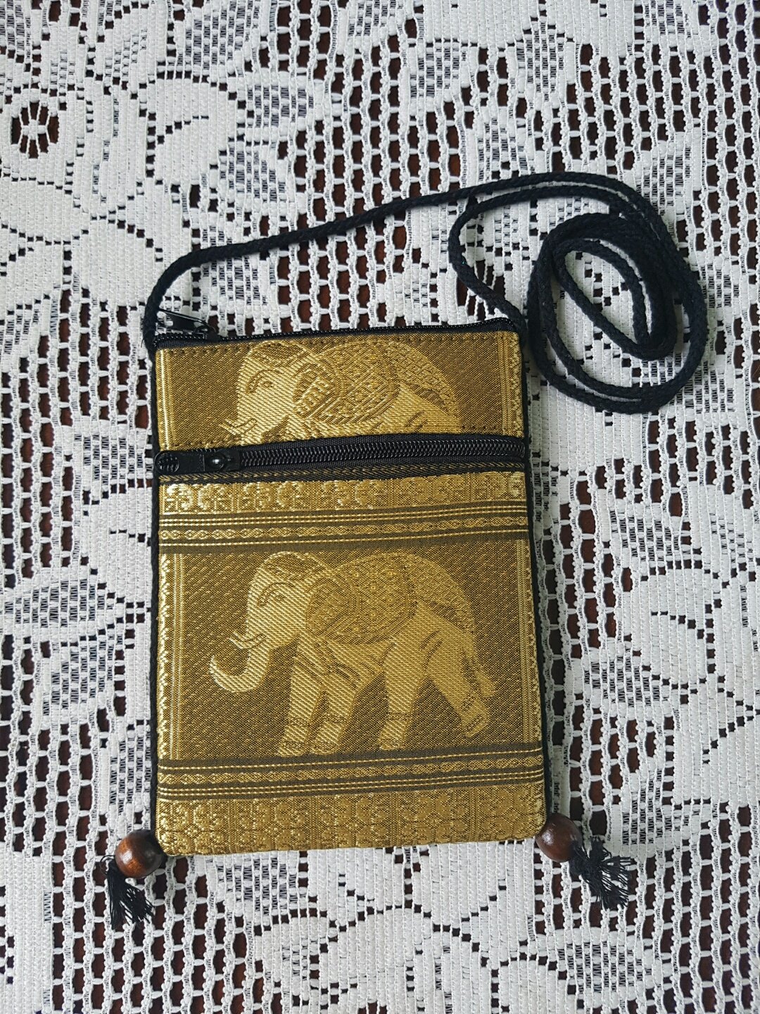 BTP Hmong Bag Hill Tribal Elephant Mini Crossbody Single Shoulder Bag Cellphone Case Passport Holder & Travel Pouch (Plum CP5)