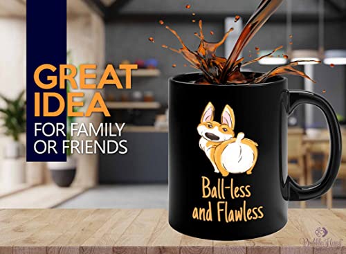 Bubble Hugs Veterinarian Coffee Mug 11oz Black - Ball Less and Flawless - Med Tech Animal Lover Pet Veterinary Groom Dog Cat Doctor