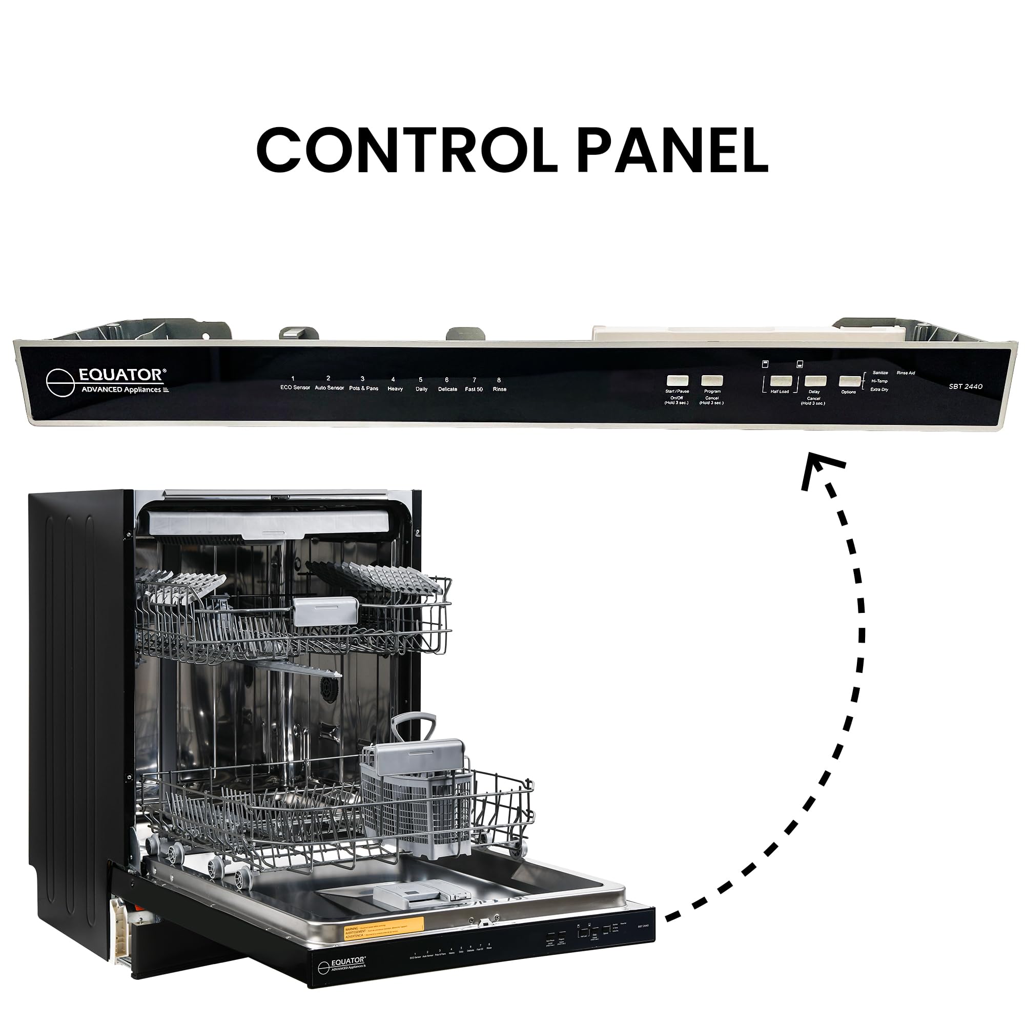 Equator 24 in Dishwasher Top Control 3 Rack 15 place 3.4g QUIET 51 dB 110V EStar in Black