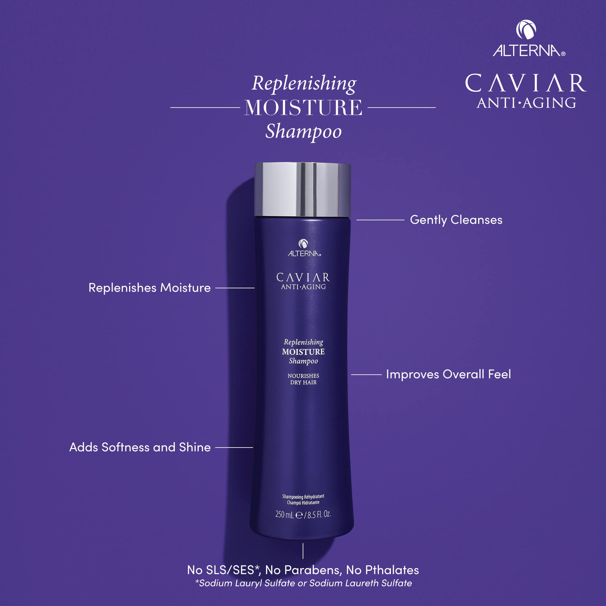 Alterna Caviar Anti-Aging Replenishing Moisture Shampoo, Conditioner, CC Cream Regimen Starter Set | Protects, Restores & Hydrates | Sulfate Free