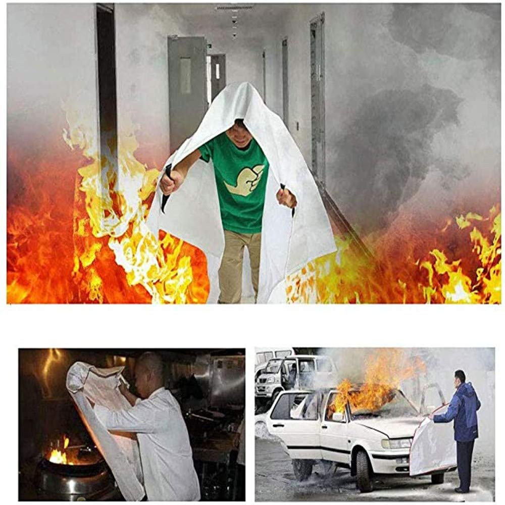 Altfun Emergency Fire Blanket for Home Kitchen Fiberglass Fire Suppression Blanket Great for School,Office,Camping,Grill,Car,Warehouse,Emergency Surival Safety (2 Pack,39 in X 39 in)