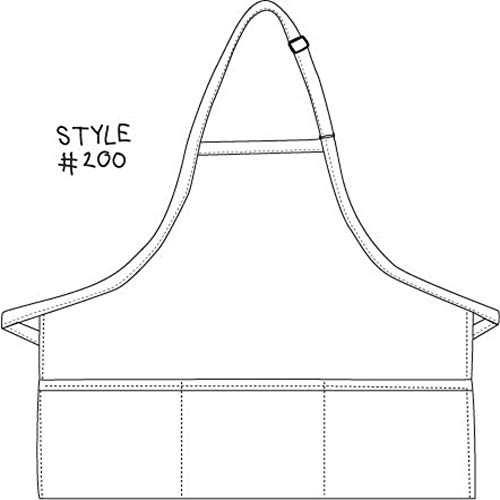 DayStar Apparel Premium Quality 3-Pocket Bib Apron with Adjustable Neck and Extra Long Ties - Style 200