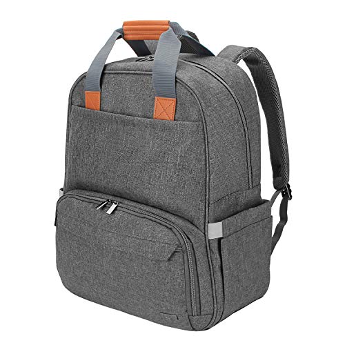 Luxja Breast Pump Backpack with Compartments for Cooler Bag and Laptop, Breast Pump Bag Suitable for Working Mothers (Fits Most Major Breast Pump), Gray