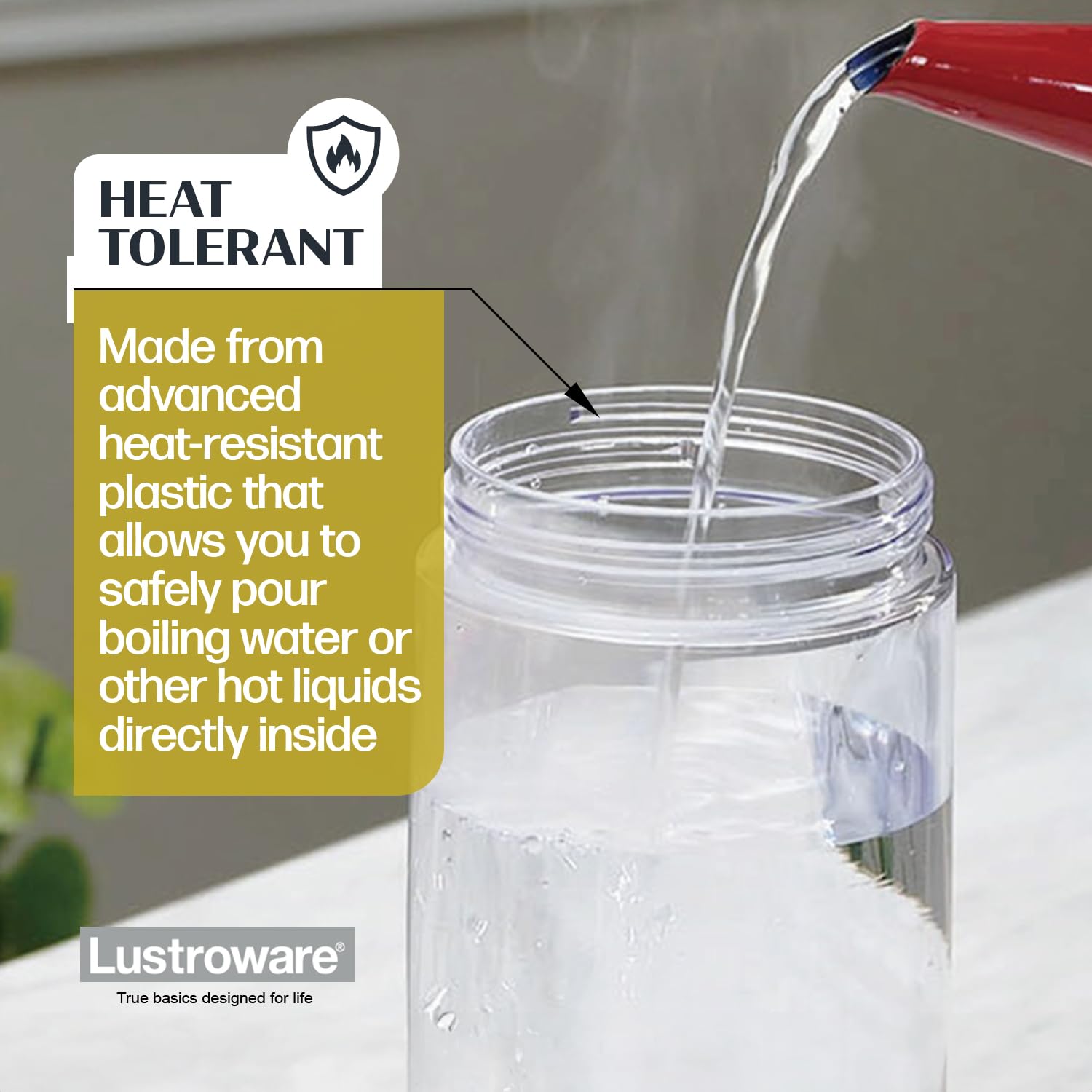 Lustroware QuickServe Airtight Pitcher - 2.1L (70oz), Heat Resistant, BPA-Free SAN Plastic, One Touch Open & Close, Space-Saving, Made in Japan - White