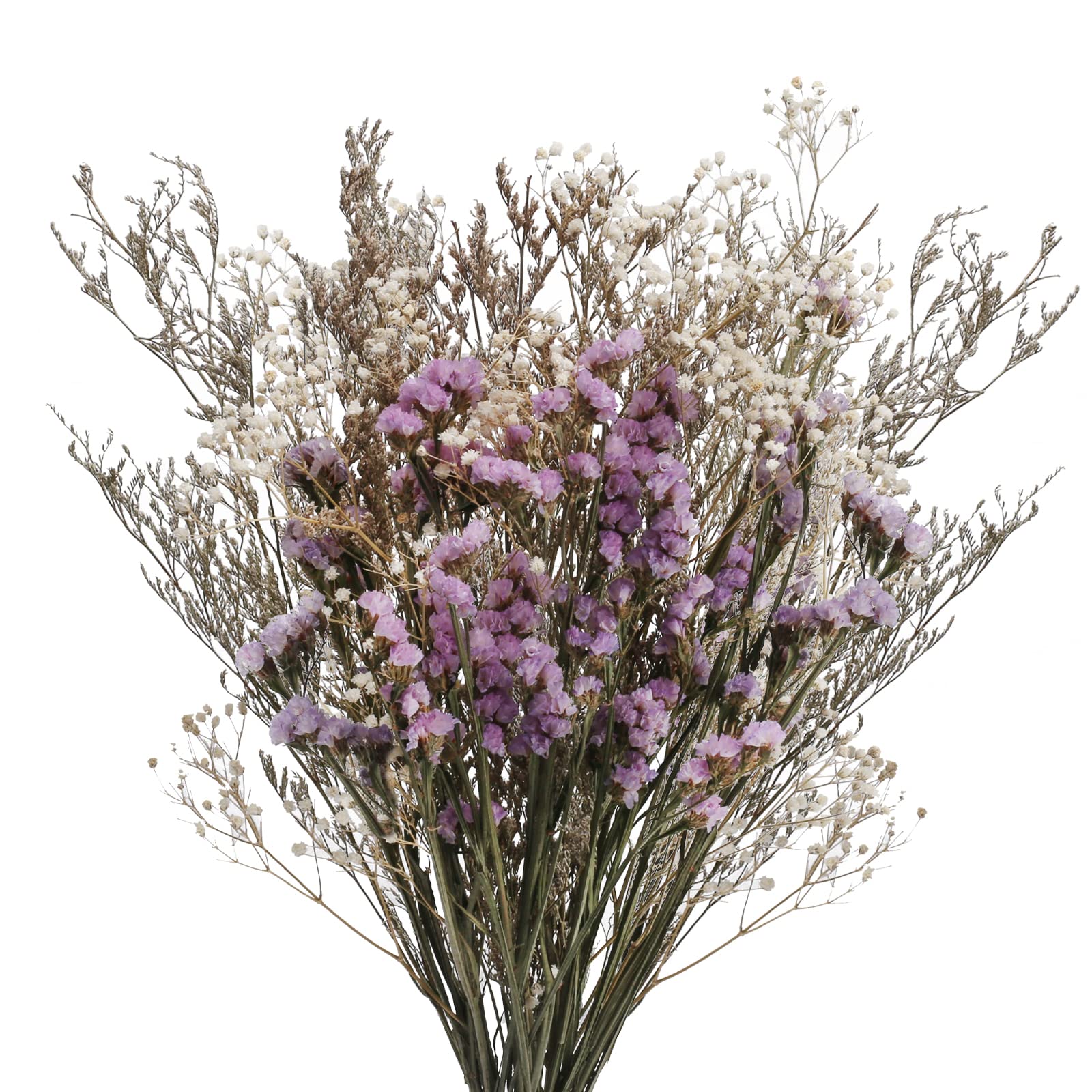 GTIDEA Natrual Dried Flowers Bouquet Dried Babys Breath Flowers with Lavender Dried Floral Arrangements for Farmhouse Wedding Home Table Office Garden Decor (17 Inch)