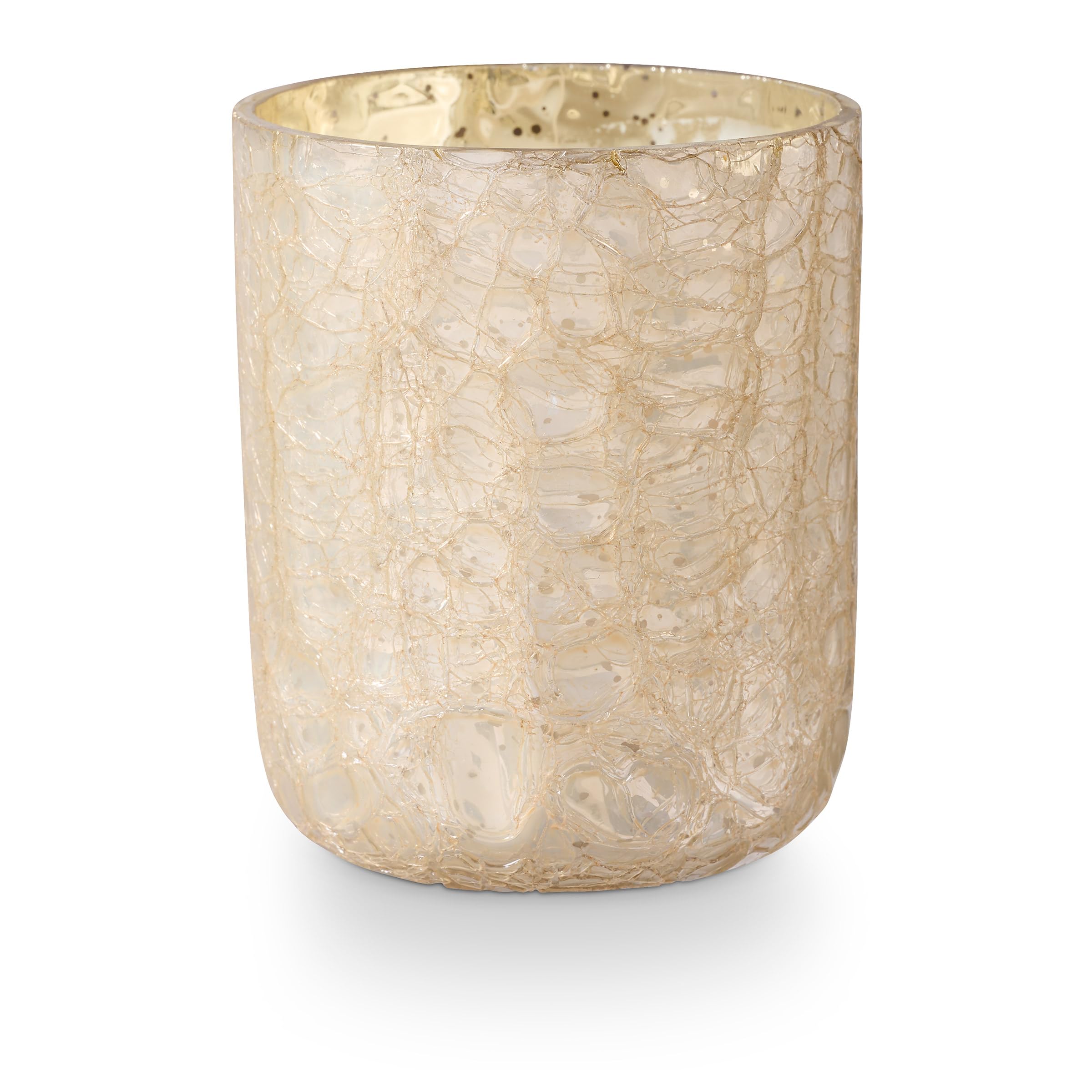ILLUME Noble Holiday Winter White Large Crackle Glass Candle