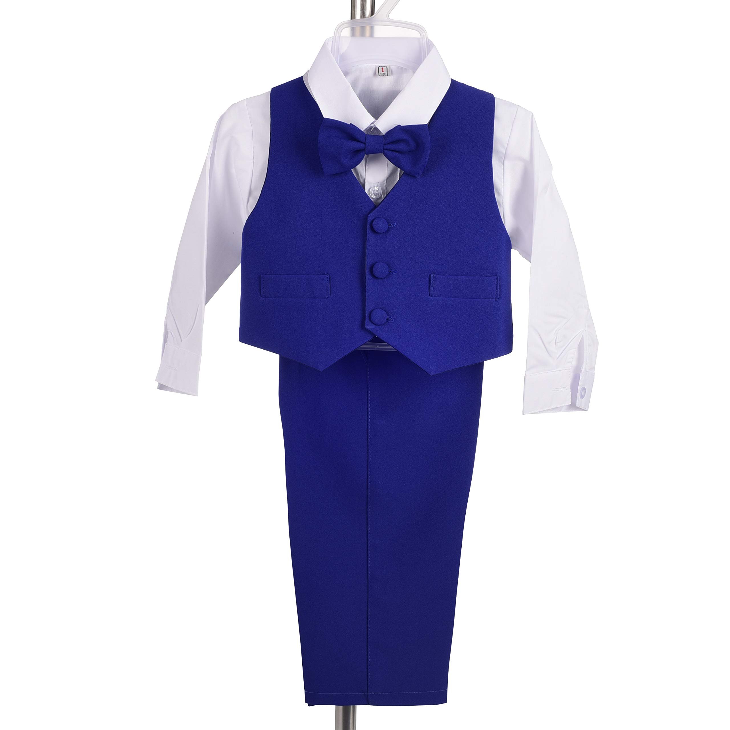 Lito Angels Baby Boys' Formal Tuxedo Suits Wedding Outfits No Tail 5 Piece Set Size 18-24 Months Royal Blue
