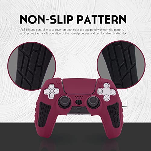 PS5 Controller Skin Anti-Sweat, Anti-Slip,and Dustproof PS5 Silicone Controller Case PS5 Controller Accessories for Playstation 5 Controller Skin(CosmicRed)